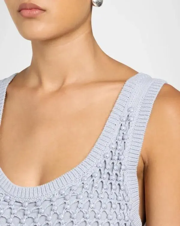 DIOTIMA Emin Crystal Mesh Maxi Tank Dress - Cloud