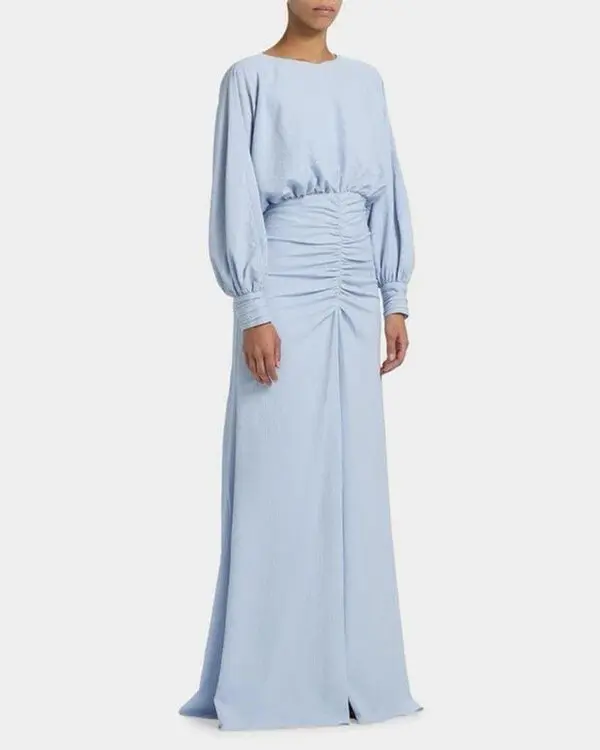 Amsale Gathered A-line Gown
