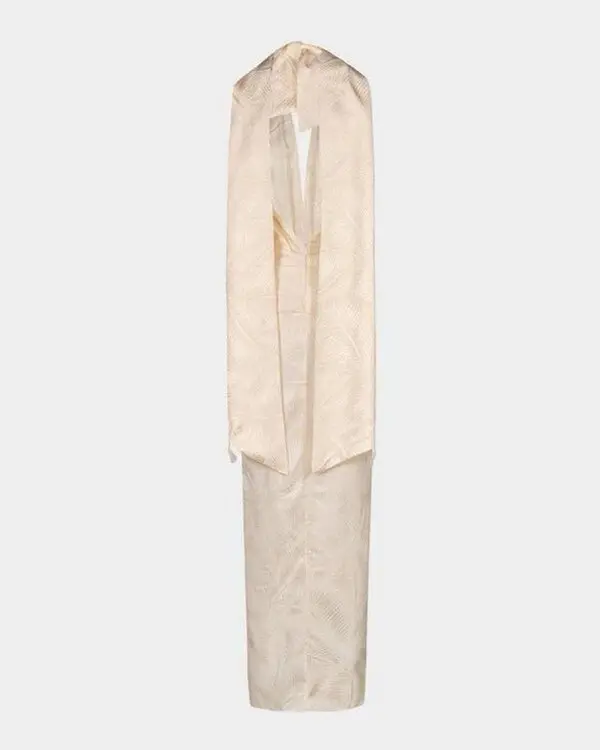 Johanna Ortiz Wildly Beautiful Plunging Halter Maxi Dress - Ecru