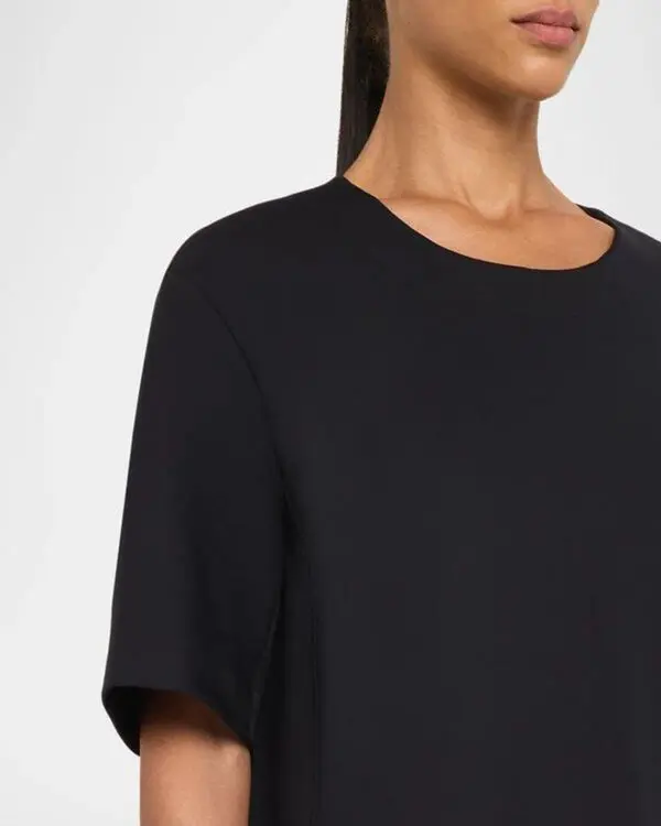 Lafayette 148 New York Scuba Mini T-shirt Dress - Black