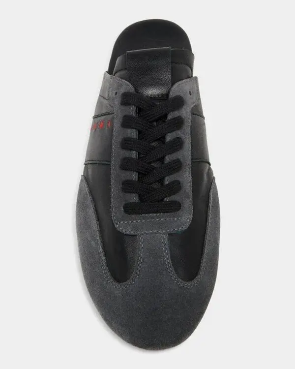 Marni Apos;s Logo Leather Mules - Blackdark
