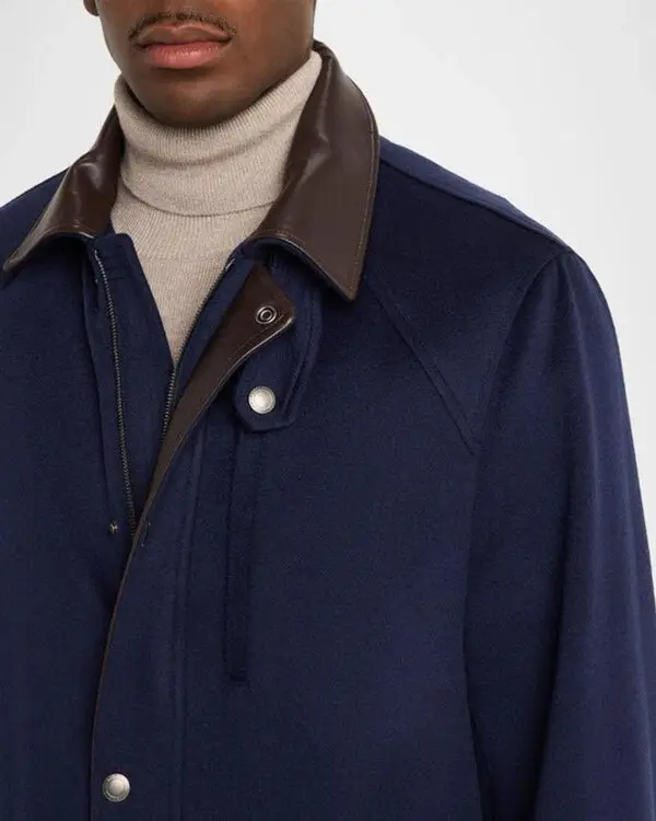 Brunello Cucinelli Apos;s Wool Leather-trim Field Jacket