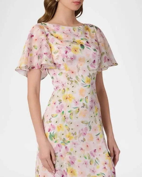 Shoshanna Chauncey Floral-print Chiffon Maxi Dress - Ivory Multi