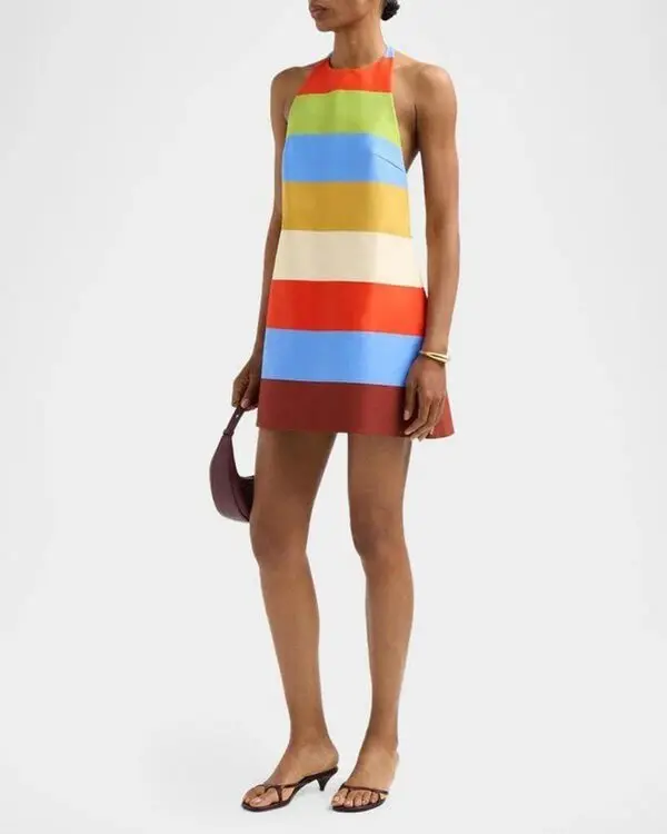 Retrofete Lanny Stripe Shift Mini Dress - Multi Stri