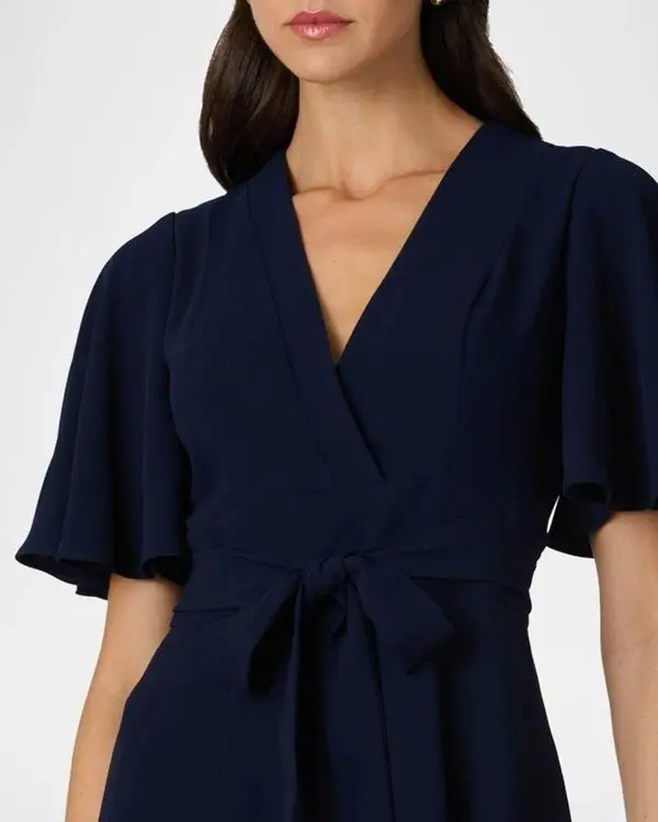 Shoshanna Sophie Flutter-sleeve Crepe Mini Dress