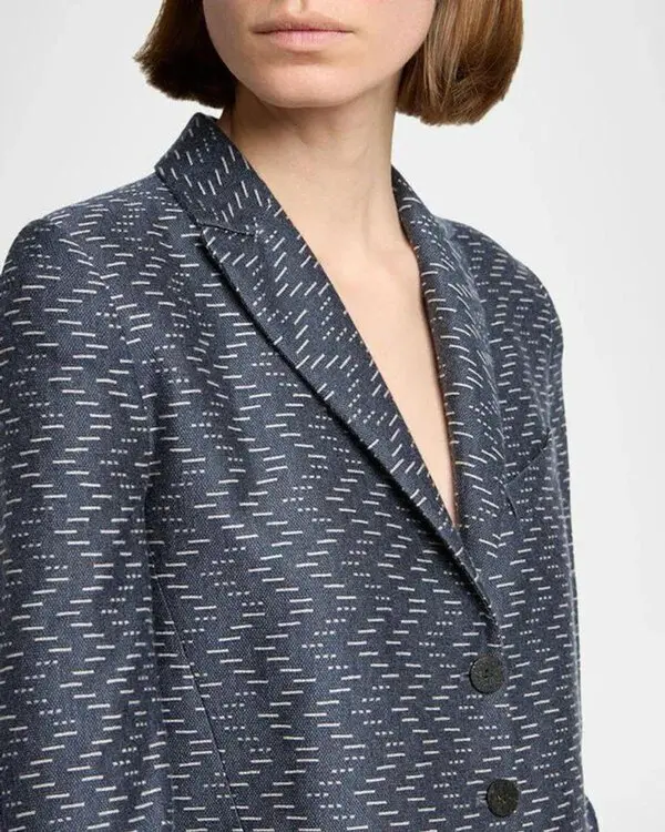 Giorgio Armani Zigzag Jacquard Cashmere Single-breasted Jacket