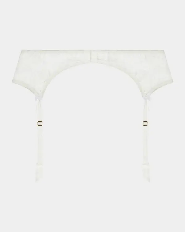 Lise Charmel Sublime Organza Embroidered Lace Suspender Belt - Ecru/natural