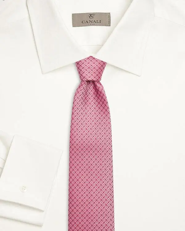 Canali Apos;s Geometric Woven Silk Tie