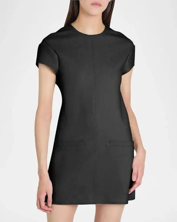 COURREGES Heritage Wool-blend Cap-sleeve Mini Dress