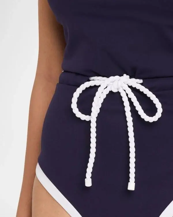 MILLY Solid Belted One-piece Swimsuit