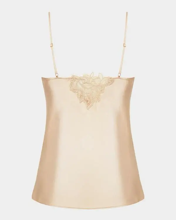 Lise Charmel Elegance Artist Lace-trim Satin Camisole - Nude
