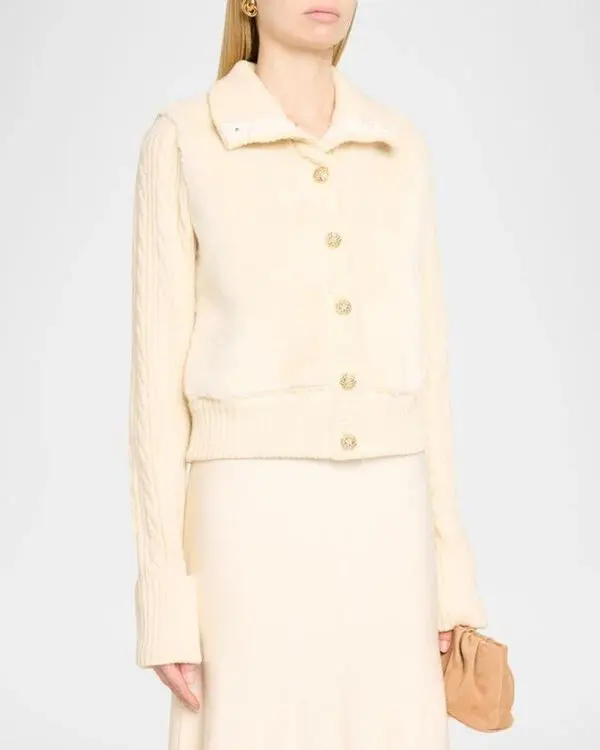 Cara Cara Logan Wool-cashmere Faux-fur Cardigan