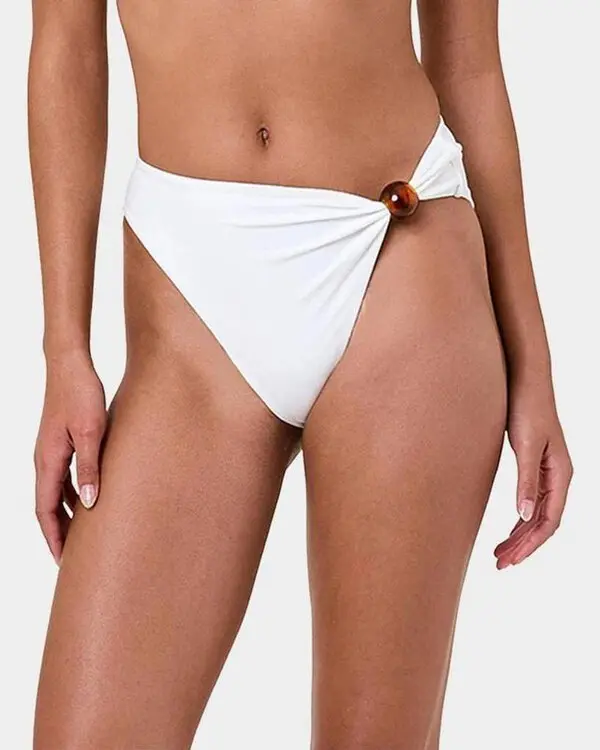 NICHOLAS Salina Beaded Bikini Bottom - Ivory