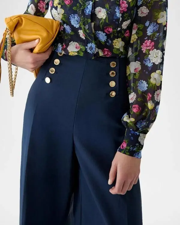 Carolina Herrera Alba Button-front Wide-leg Sailor Pants