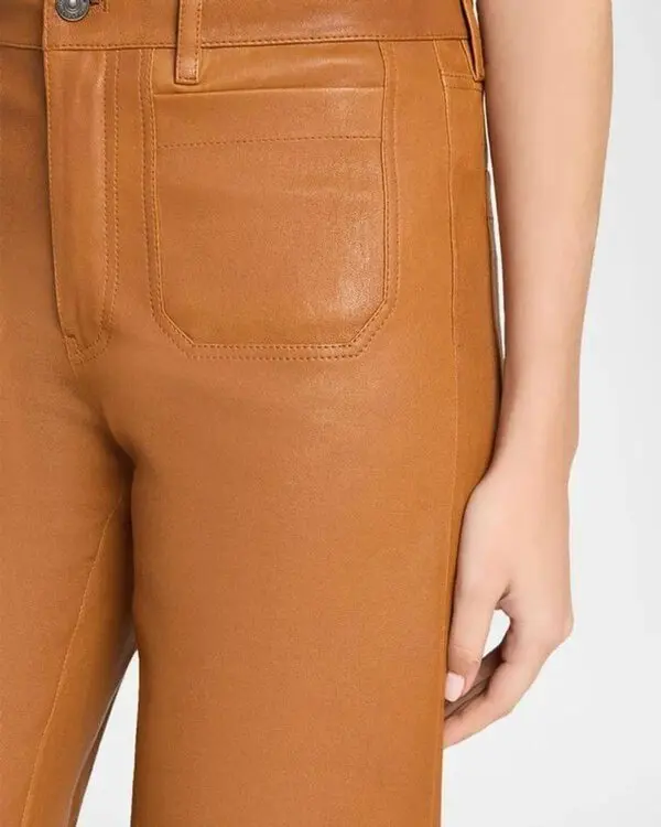 FRAME The Modernist Leather Slim-fit Palazzo Pants