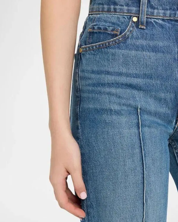 Ulla Johnson Genevieve Cuffed Wide-leg Jeans - Danube