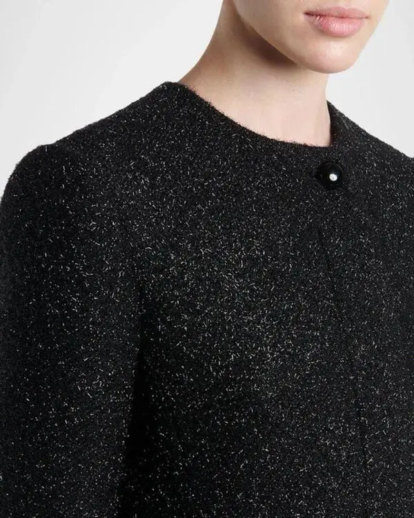 Alexander McQueen Metallic Tweed Single-breasted Long Coat