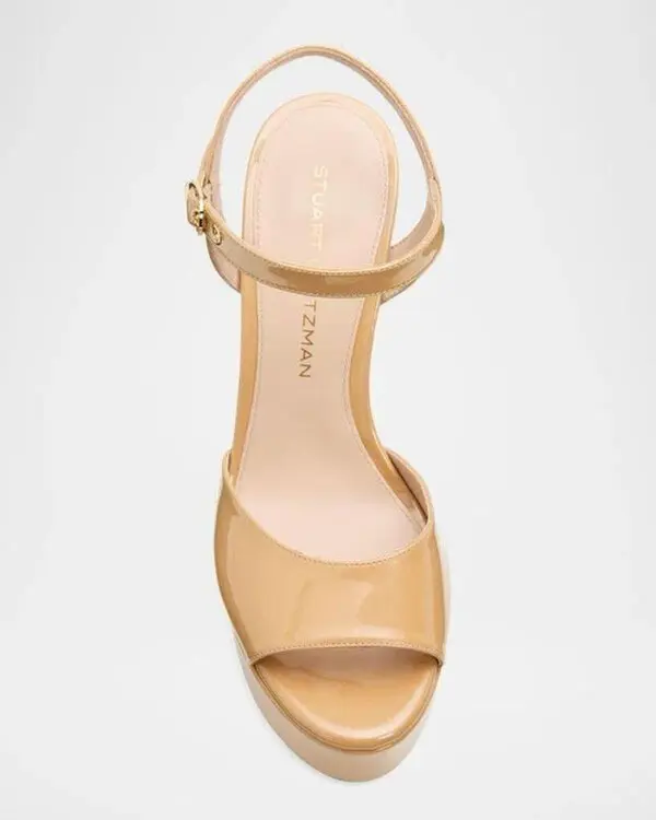 STUART WEITZMAN 130mm Reade Patent Leather Platform Sandals