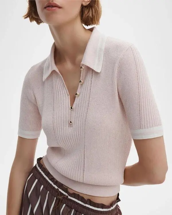 Rag & Bone Laurie Tipped Cashmere-blend Polo