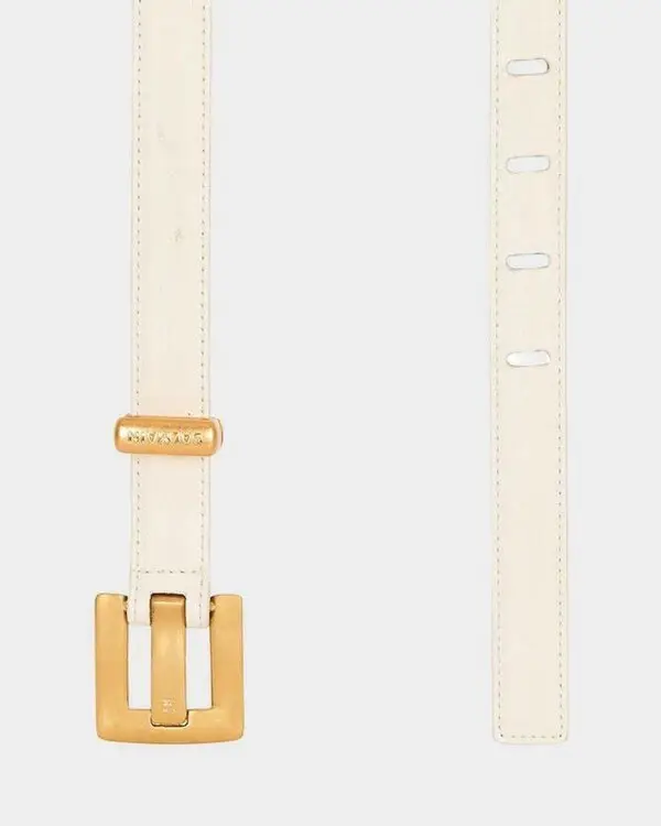 Balmain Anthem Narrow Leather Belt