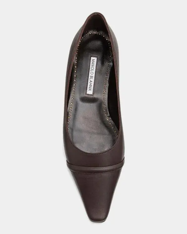 Manolo Blahnik Continu Leather Flats