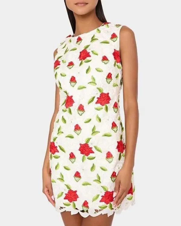 MILLY Ivette Embroidered Mini Dress