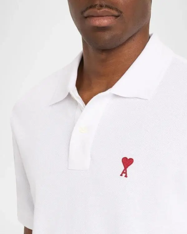 AMI Paris Apos;s De Coeur Cotton Polo Shirt