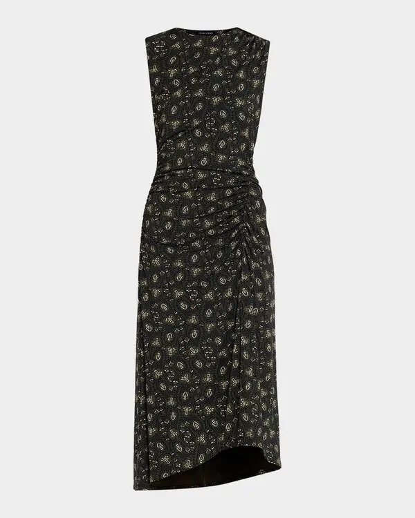 Veronica Beard Theodora Sleeveless Midi Dress - Black Multi