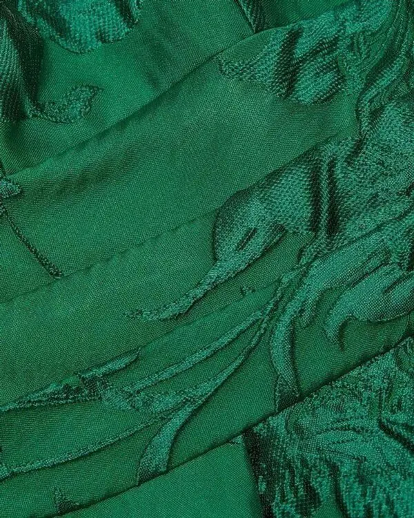 KAY UNGER Mariah Pleated Jacquard Column Gown