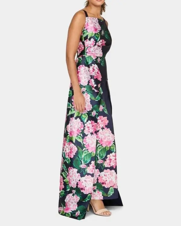 KAY UNGER Blaire Hydrangea Walk-thru Gown - Midnight B
