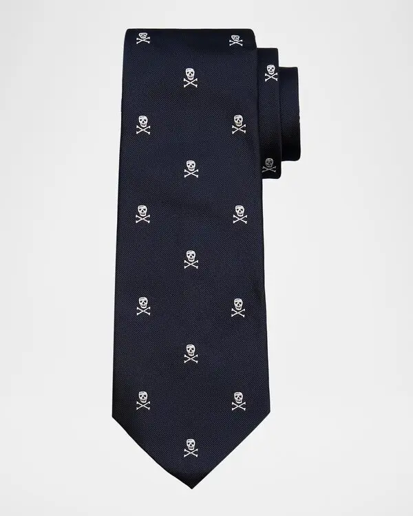 Ralph Lauren Purple Label Apos;s Skull-and-bones Silk Repp Tie