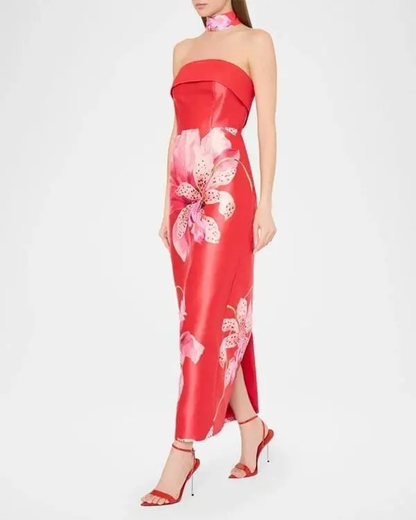 MILLY Ciara Strapless Floral-print Maxi Dress