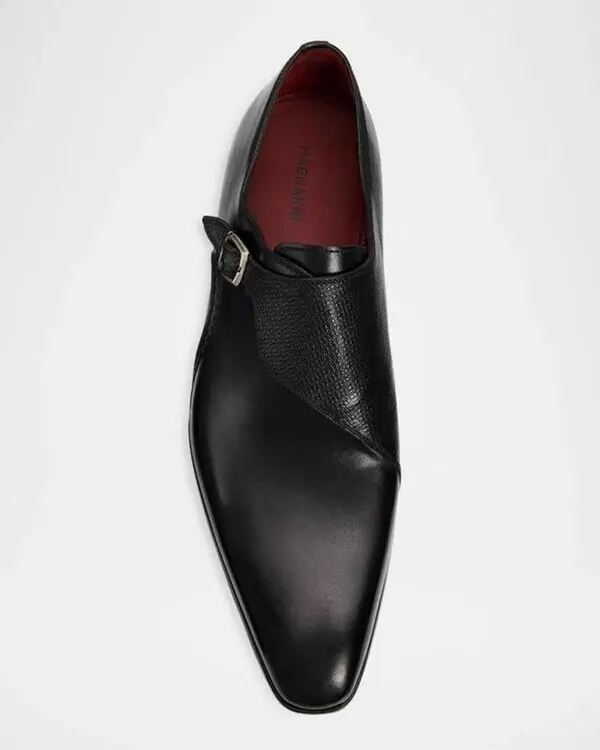 Magnanni Apos;s Carver Leather Single-buckle Monk Straps