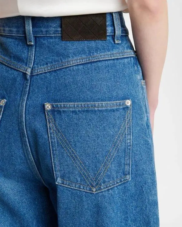 Bottega Veneta High-waisted Wide-leg Jeans - Mid Blue