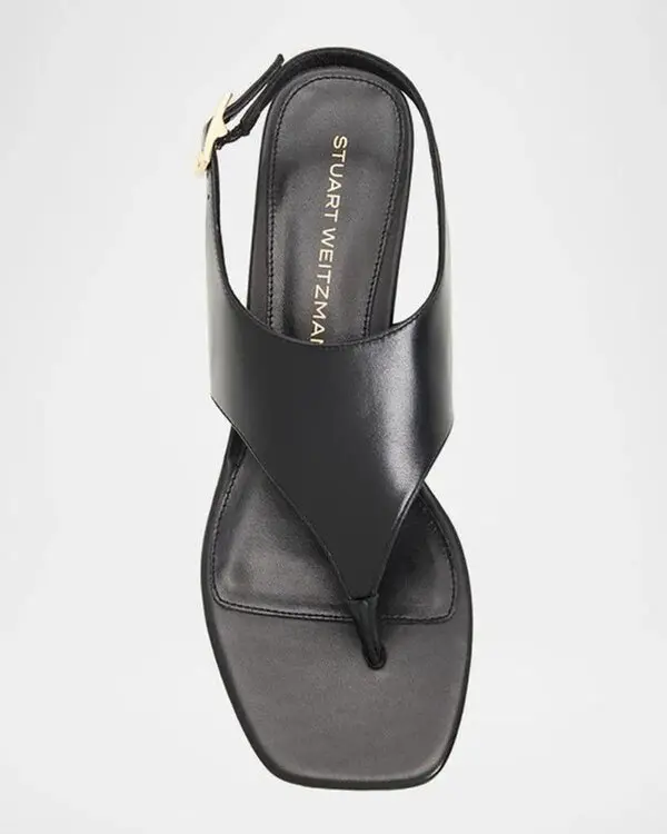 STUART WEITZMAN 40mm Baby Babette Leather Thong Sandals