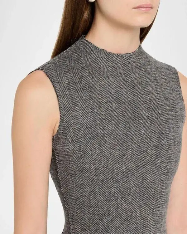 MAISON MARGIELA Virgin Wool Midi Dress - Grey