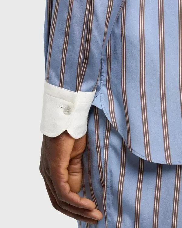 TOM FORD Apos;s Stripe Silk Contrast-trim Sport Shirt