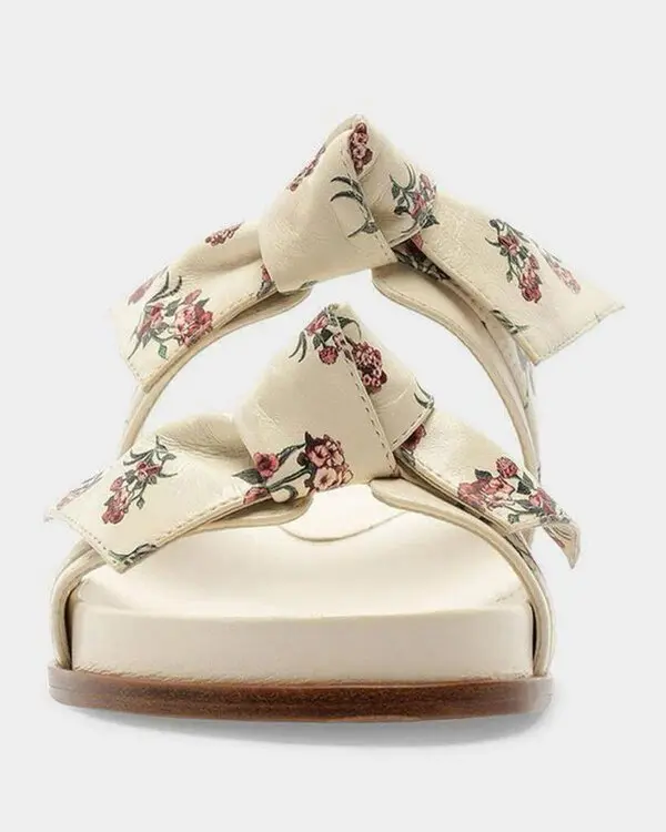 ALEXANDRE BIRMAN X Agua Agua Bendita Maxi Clarita Floral-printed Leather Sandals - Off Quebra