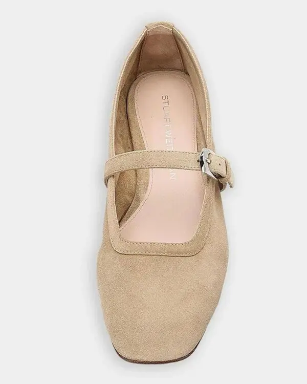 STUART WEITZMAN Sai Suede Ballet Flats - Seamoss