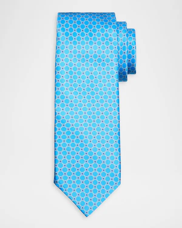 Stefano Ricci Apos;s Geometric Circle Silk Tie - Light Blue