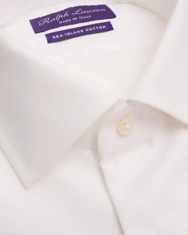 Ralph Lauren Purple Label Apos;s Piqué-bib French Cuff Tuxedo Shirt - White
