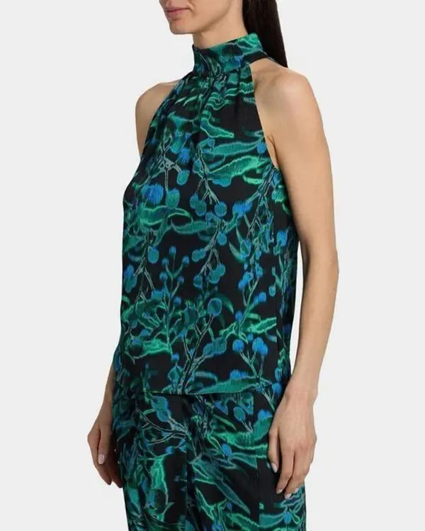 UNGARO Ace Printed Halter Blouse