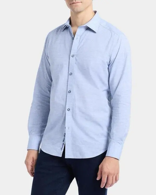Robert Graham Avondale Woven Chambray Cotton Shirt