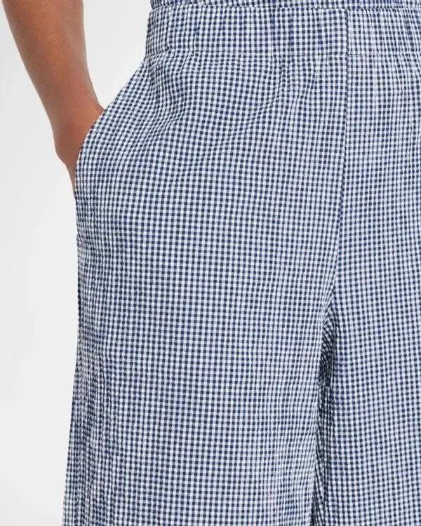 Eileen Fisher Wide-leg Crinkled Ankle Pants - Ltdiv