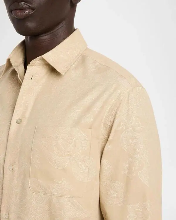 Etro Apos;s Paisley Jacquard Cotton Button-down Shirt