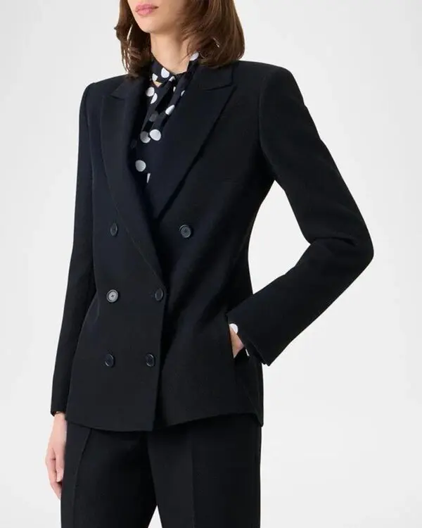 Akris Wool Tricotine Double-breasted Jacket