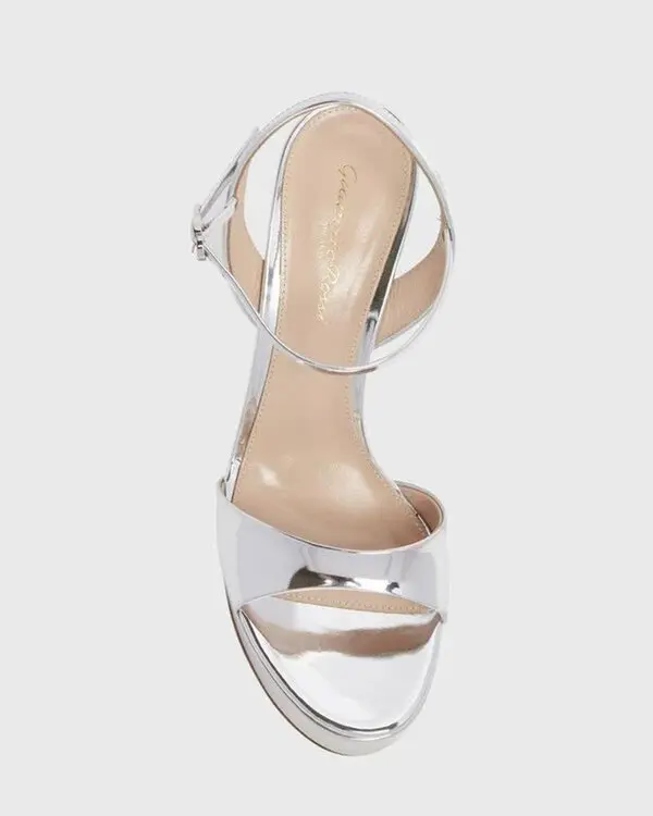 GIANVITO ROSSI Metallic Ankle-strap Platform Sandals