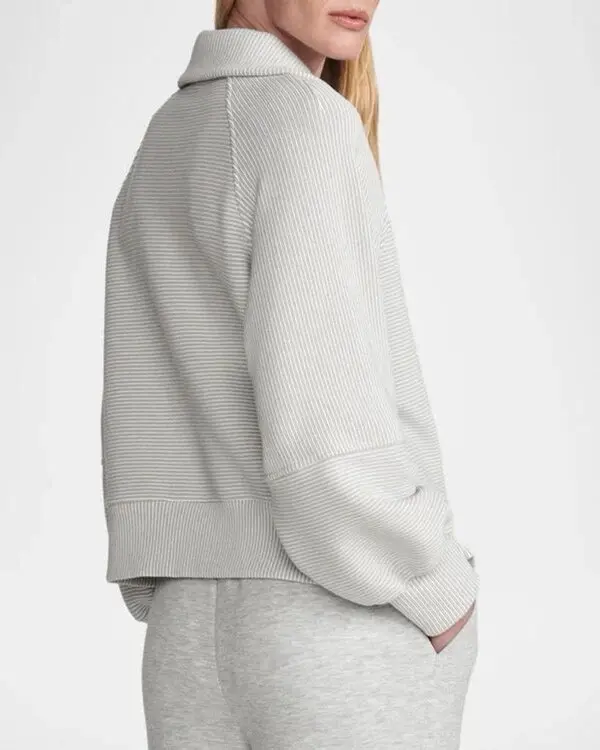 Varley Milano Half-zip Ribbed Sweatshirt - Miragegrey