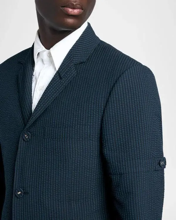 Thom Browne Apos;s Wool Seersucker Single-breasted Sport Coat