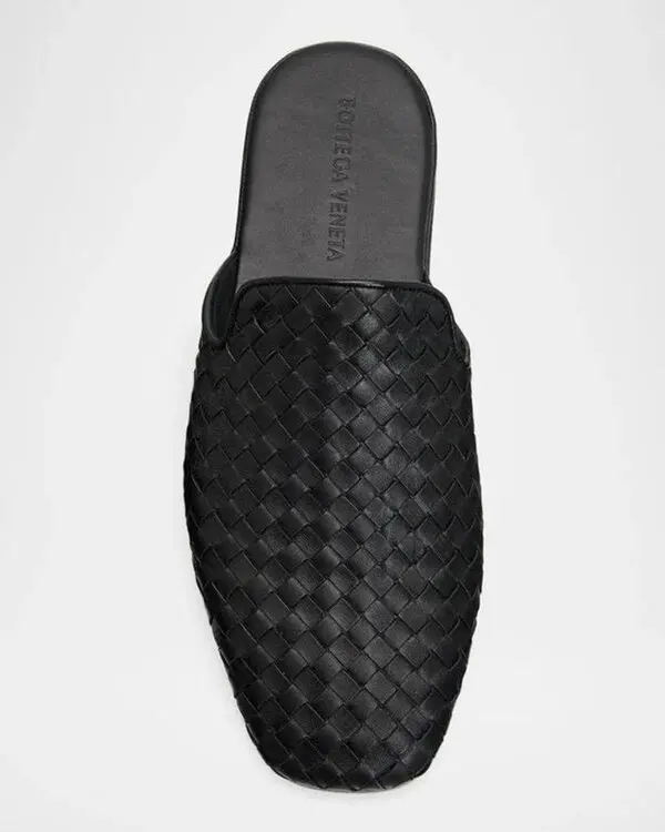 Bottega Veneta Apos;s Intrecciato Nappa Leather Slippers - Black